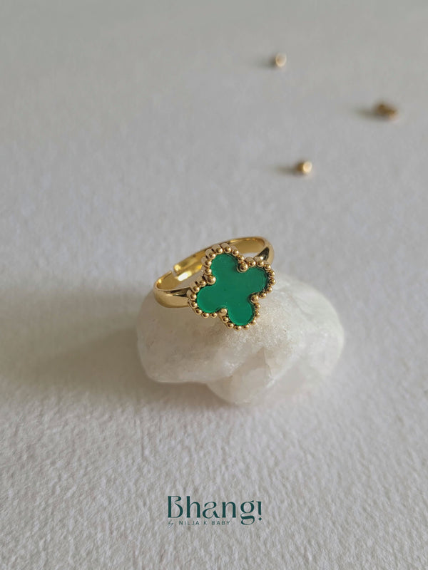 Clover Ring- Green – Bhangi by Nilja K Baby